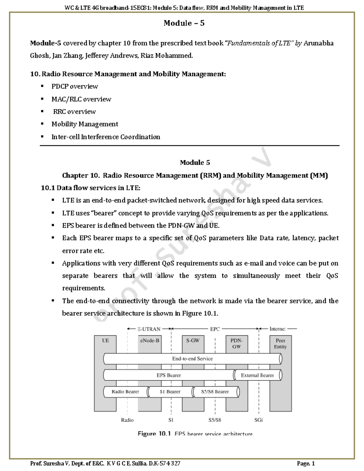 WC & LTE 4G -module 5- 2019 by Prof - Module – 5 Module-5 covered by ...