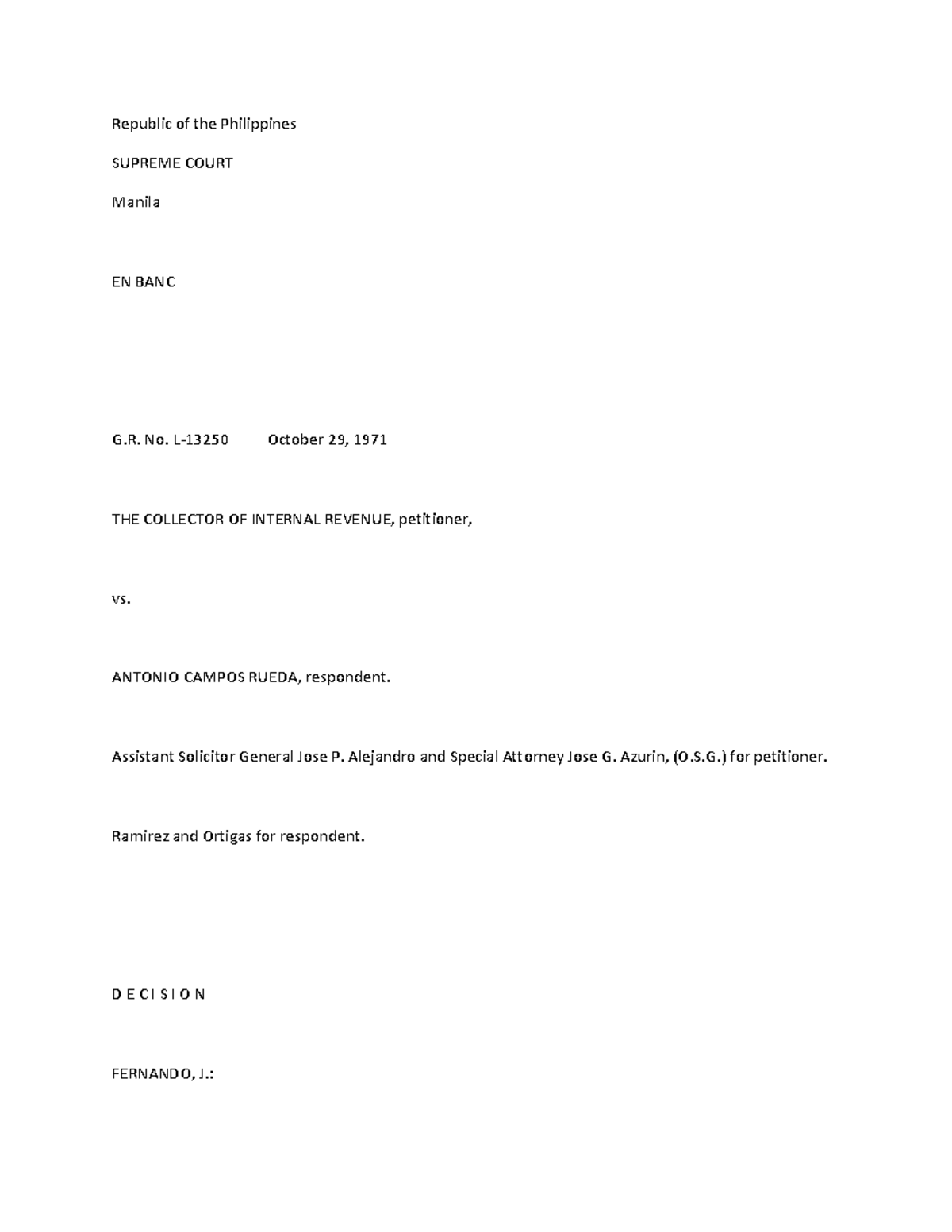 1. Case Digest Collector of Internal Revenue vs. Campos Rueda, 42 SCRA ...