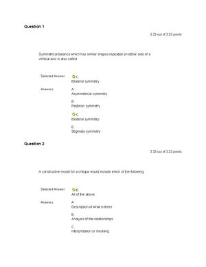 Design Chapter 5 Balance Quiz - Question 1 5 out of 5 points The ...