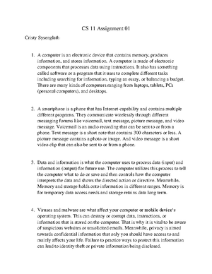 Cristy Sysenglath Assignment 03 - Copy - CS11 Assignment 03 Cristy Sysenglath The four steps in ...