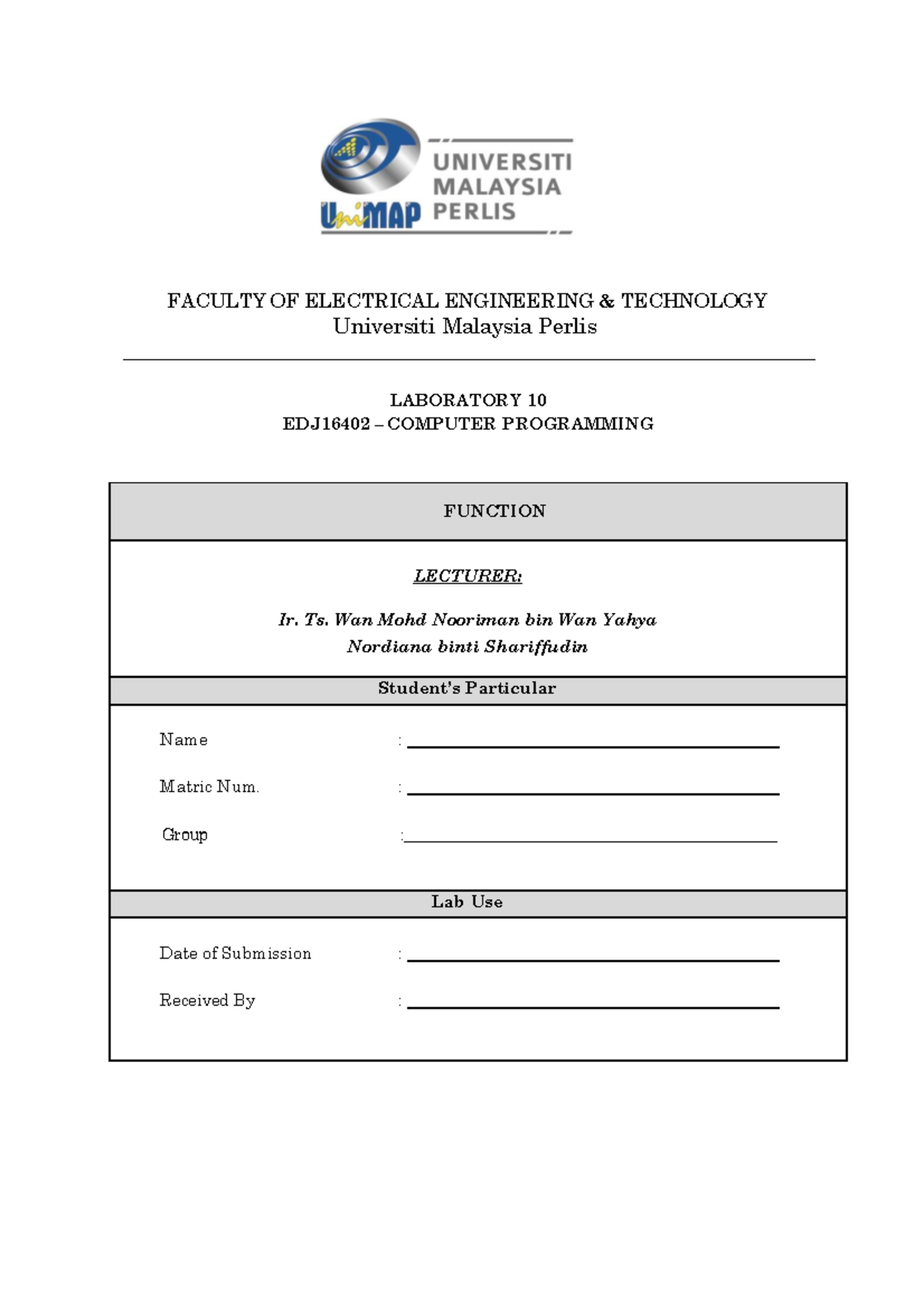 232060542 LAB 10 - notes - FACULTY OF ELECTRICAL ENGINEERING ...