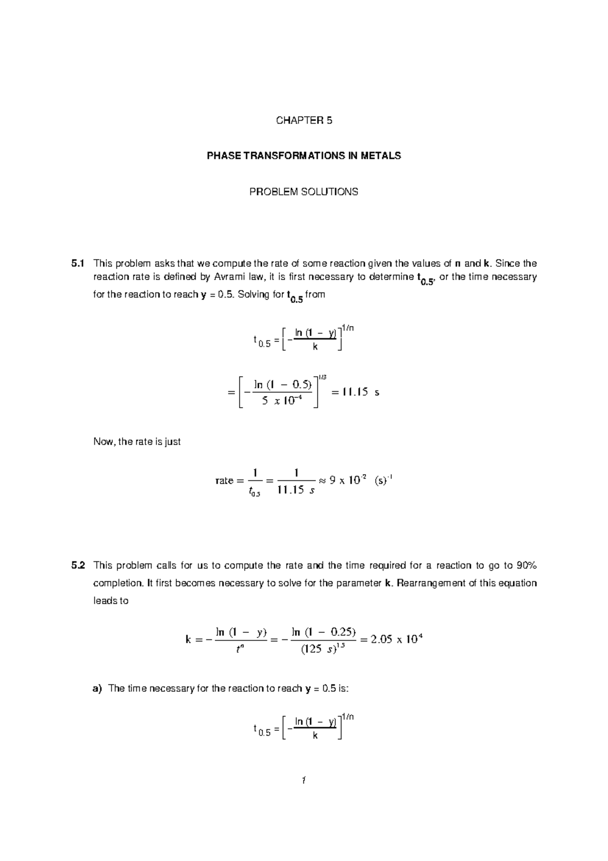 CTM T5-Phase Transf problemas-1-solutions - CHAPTER 5 PHASE TRANSFORMATIONS IN METALS PROBLEM ...