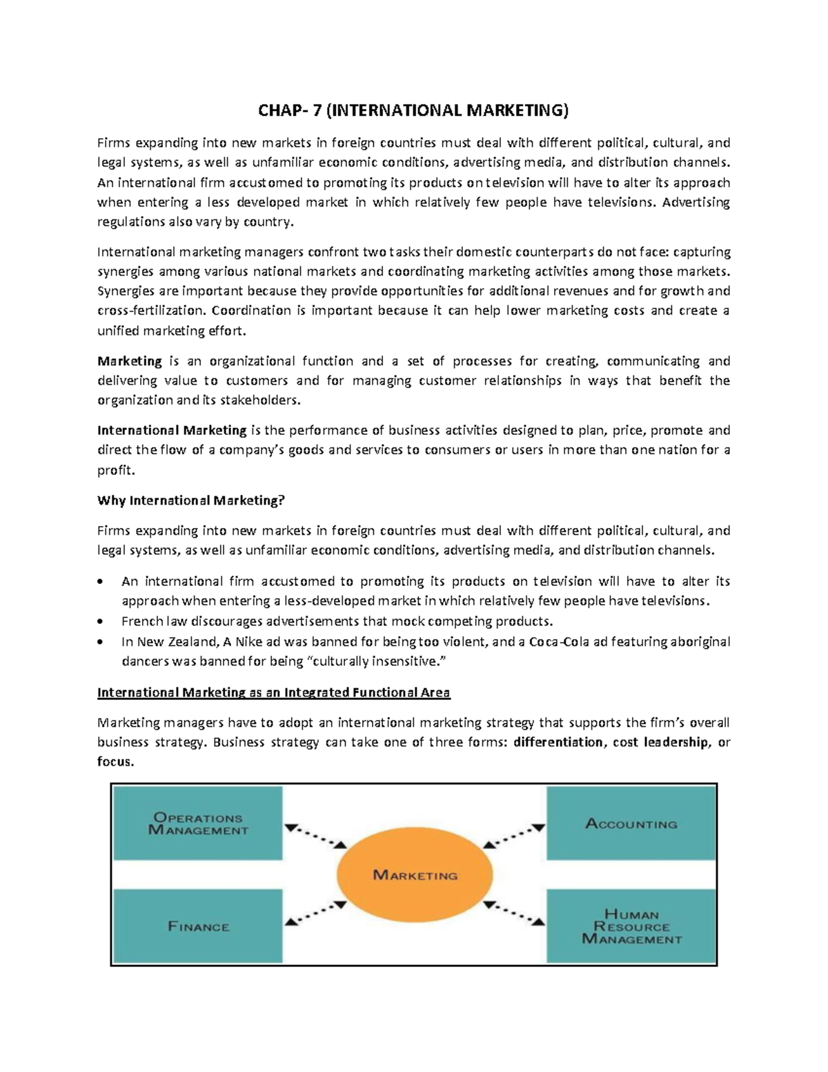 IB 7 - Class lecture - CHAP- 7 (INTERNATIONAL MARKETING) Firms ...