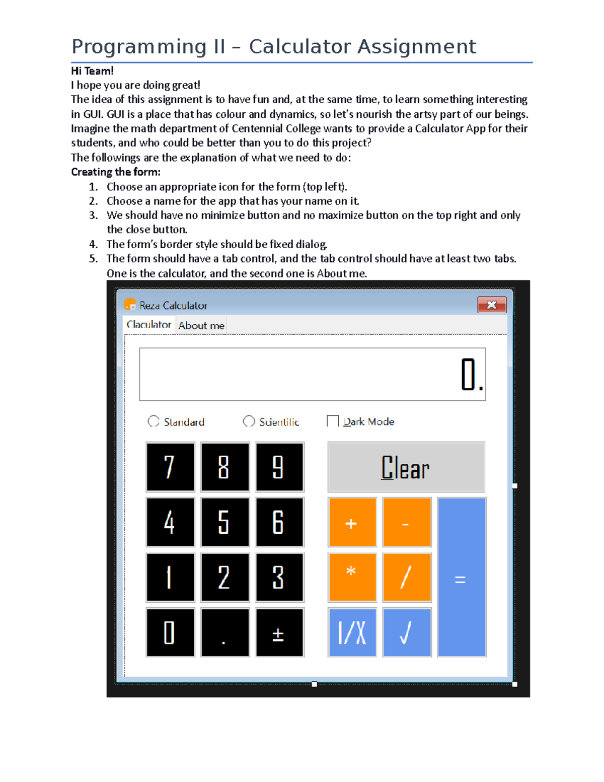 Calculator - GUI is a place that has colour and dynamics, so let's ...