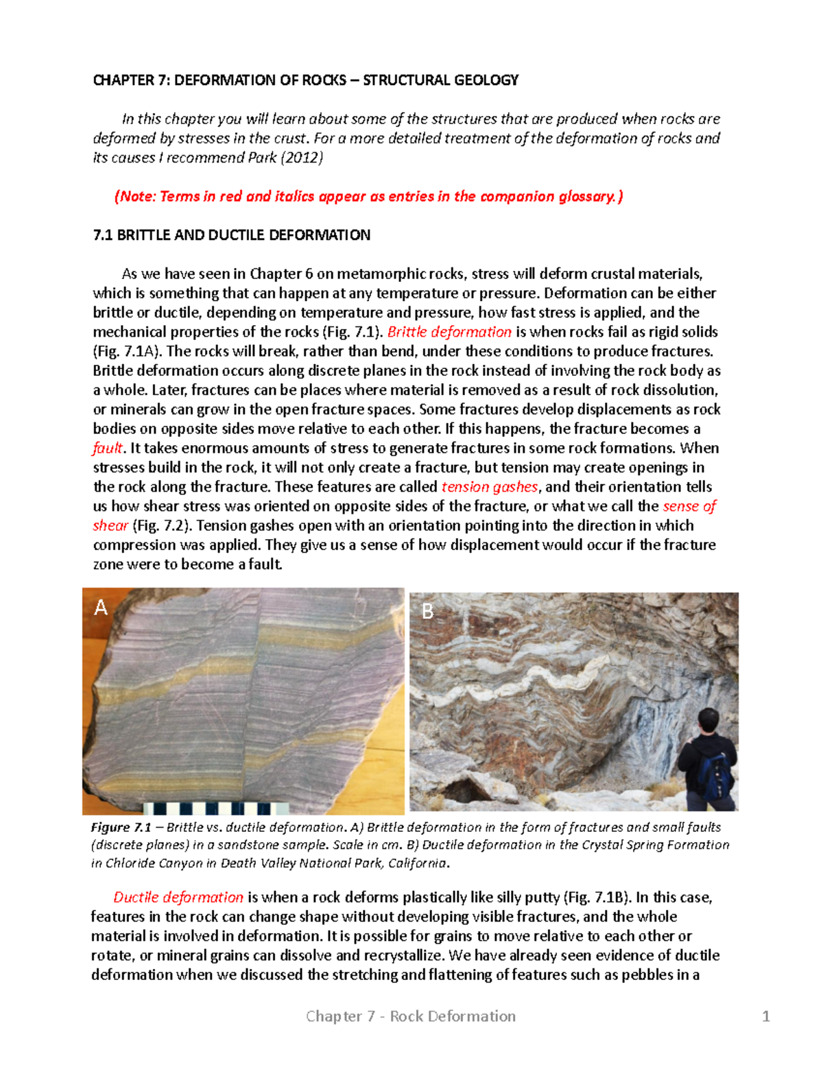 Chap7Structural Geology - CHAPTER 7: DEFORMATION OF ROCKS – STRUCTURAL ...