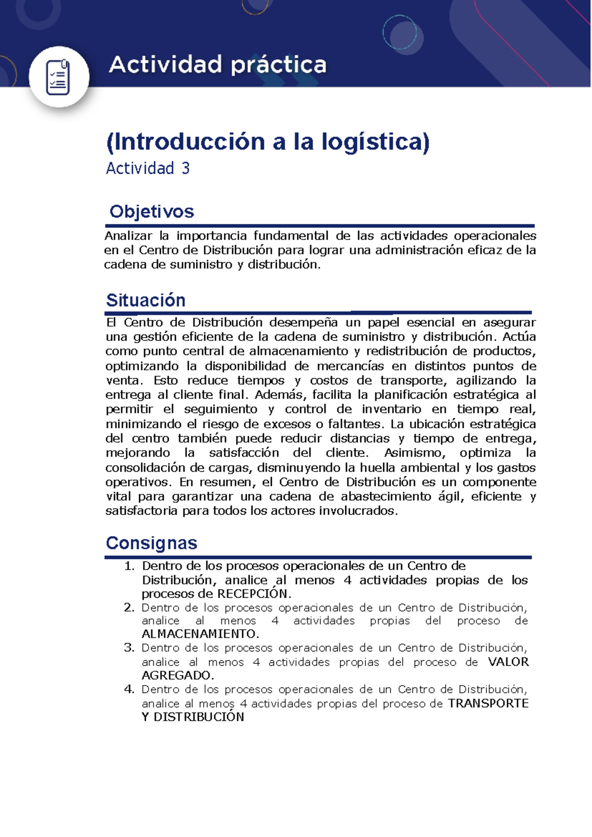 Instrucciones API3-1 - trabajo de la API 3 introducción a la logística ...