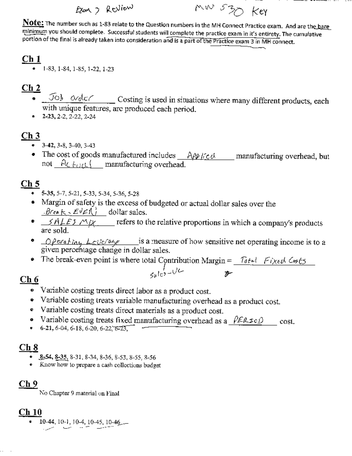 Exam3 Concept and Inclass Probs - Key-6 - ACIS 2116 - Studocu