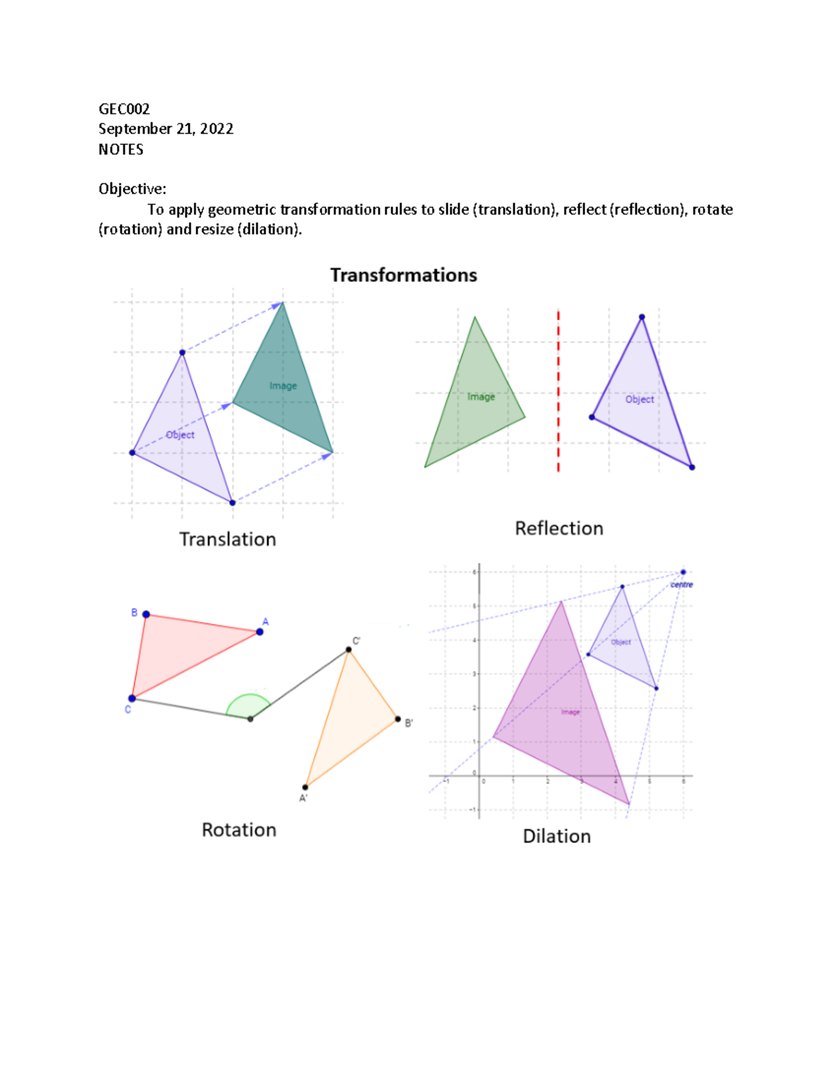 09 21 GEC002 Transformation Notes - GEC September 21, 2022 NOTES ...