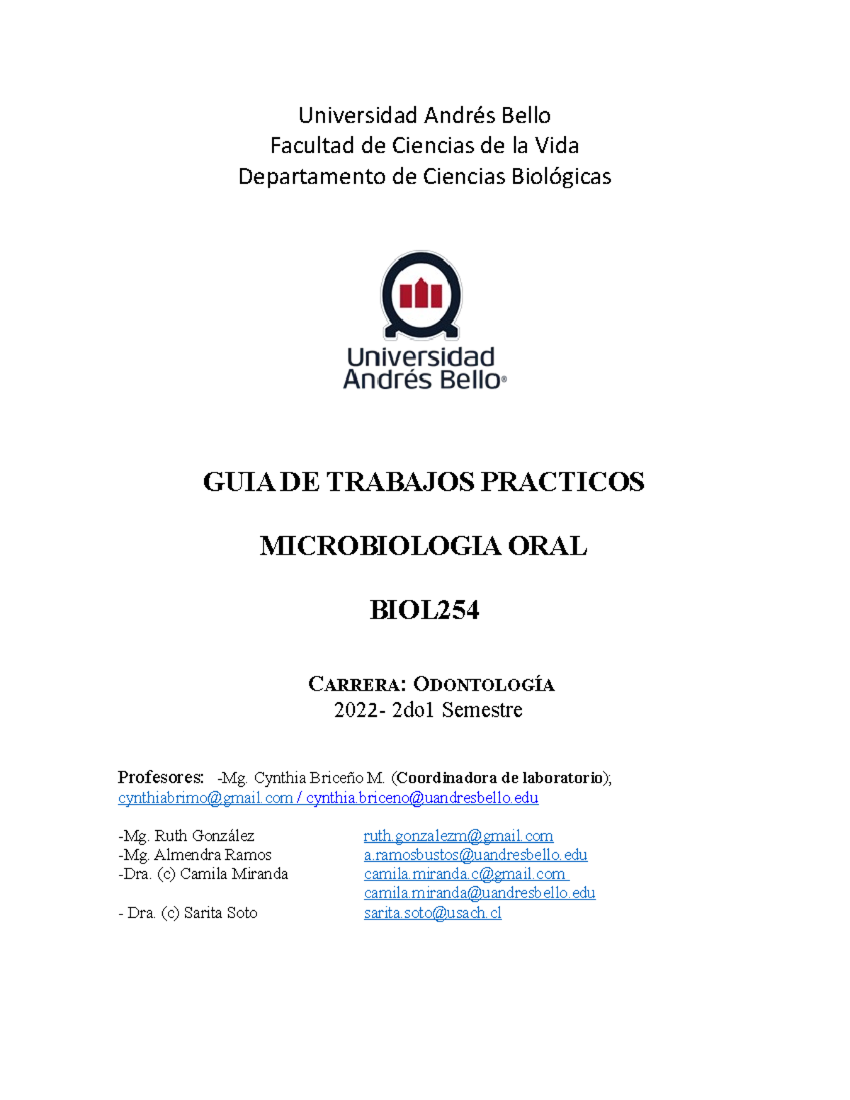 GUIA Introducción al laboratorio BIOL 254 - Universidad Andrés Bello ...