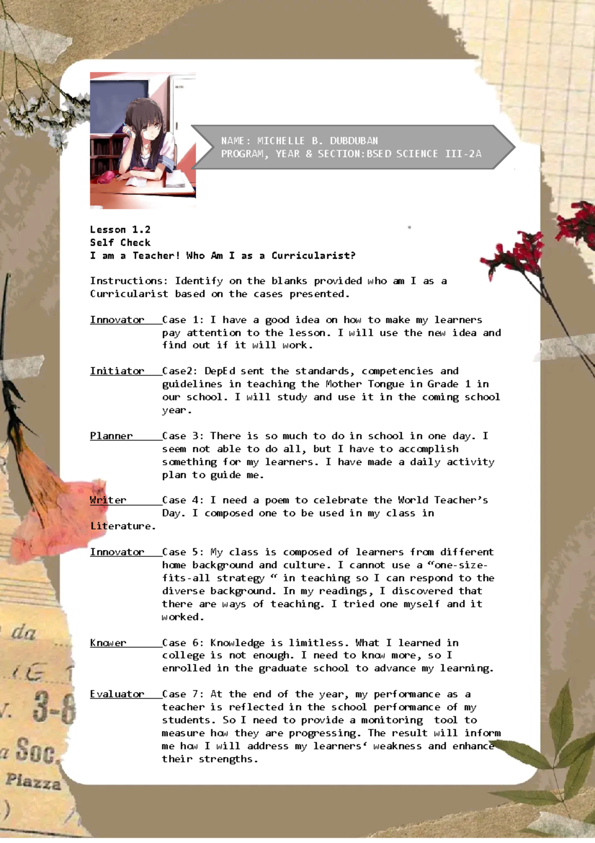 Module 1 - Lesson 1 - THE TEACHER AND THE SCHOOL CURRICULUM - Lesson 1 ...