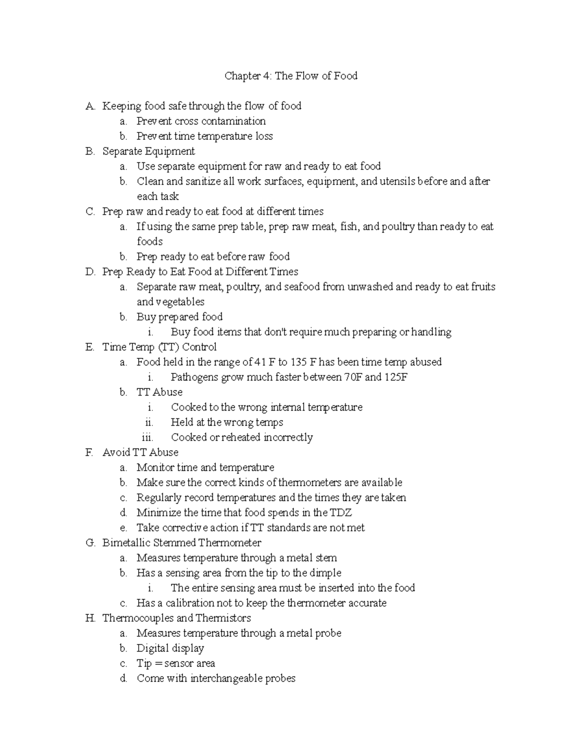 Chapter 4 The Flow of Food - Chapter 4: The Flow of Food A. Keeping ...