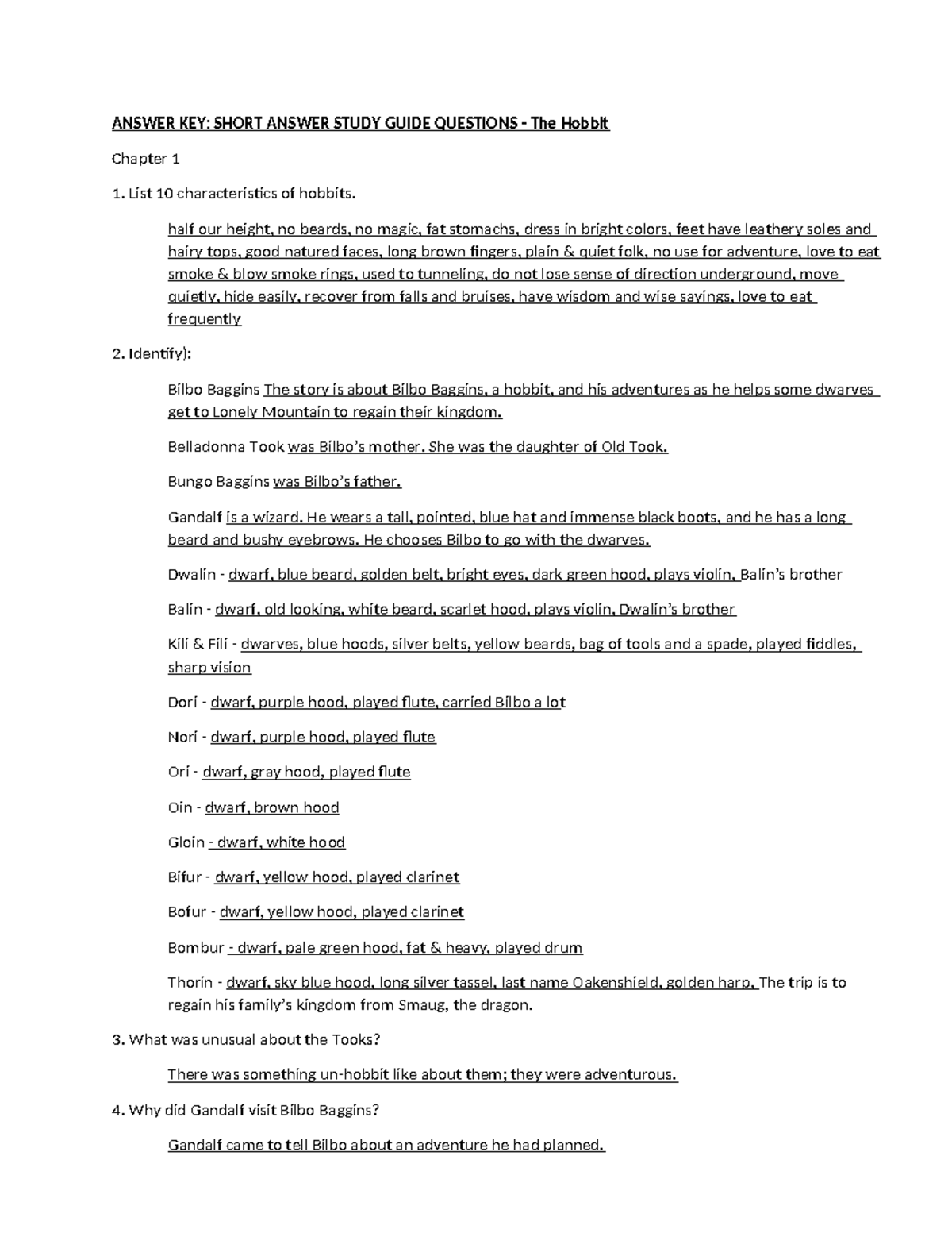 Answer Key CH 1-6 - N/A - ANSWER KEY: SHORT ANSWER STUDY GUIDE ...