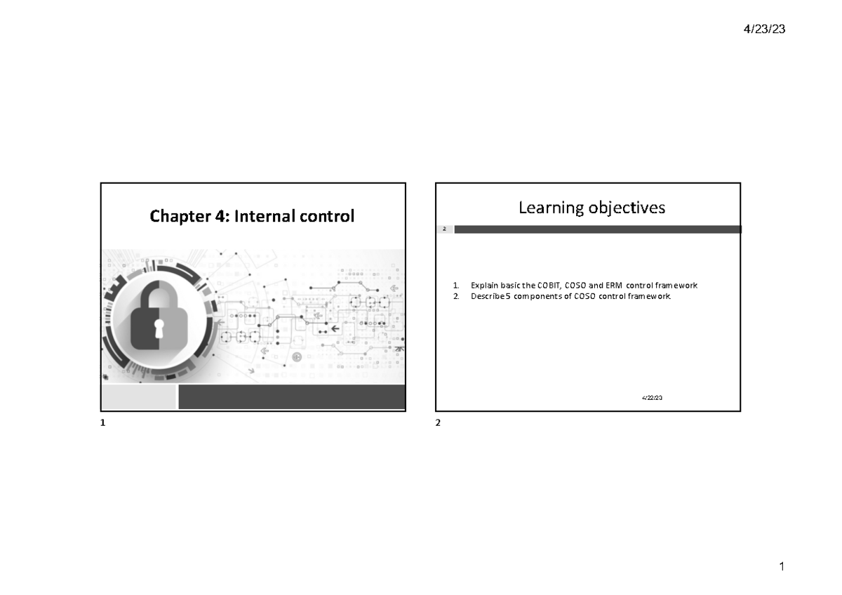 Ch4 AIS EN - Ch4 AIS EN - Chapter 4: Internal control 1 Learning ...
