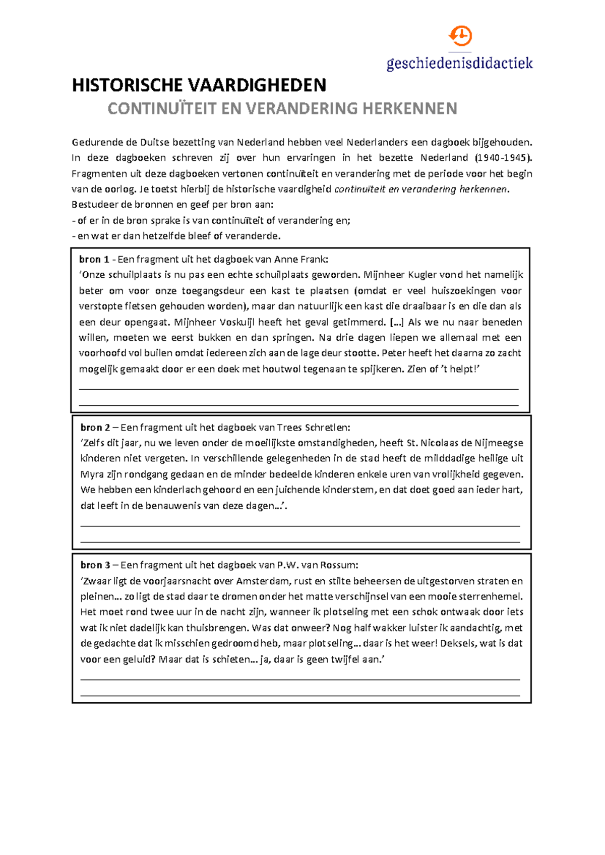 Continuiteit en verandering herkennen 2 - HISTORISCHE VAARDIGHEDEN ...