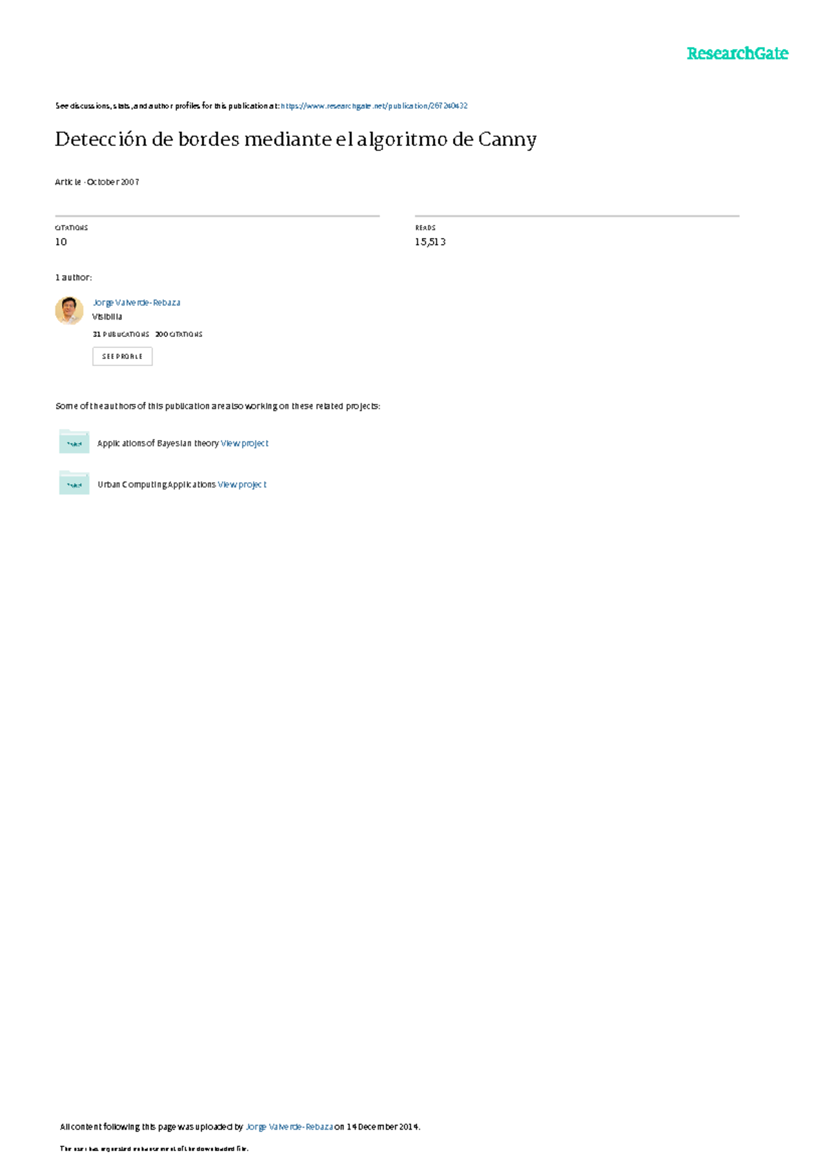 Deteccion de bordes mediante el algoritmo de Canny - See discussions ...