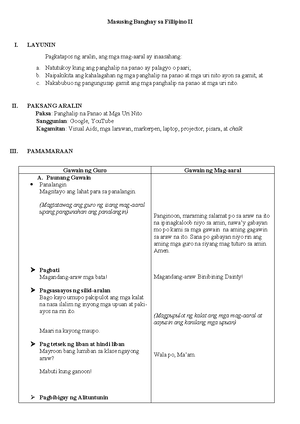 Instructional Plan sa Filipino 7 - Tradio Grade/Year Level Ika-7 ...