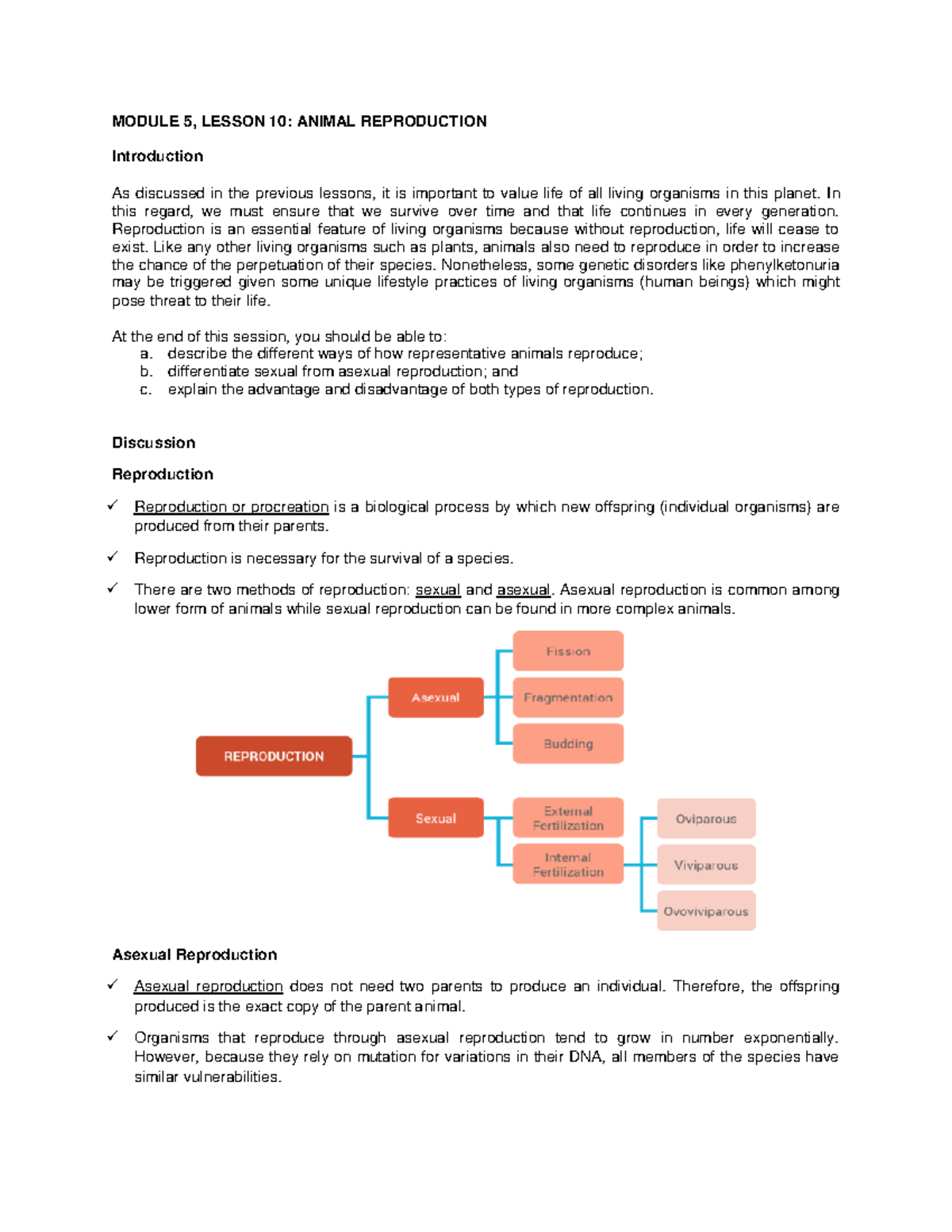 Module 5 Lesson 10 - MODULE 5, LESSON 10: ANIMAL REPRODUCTION ...