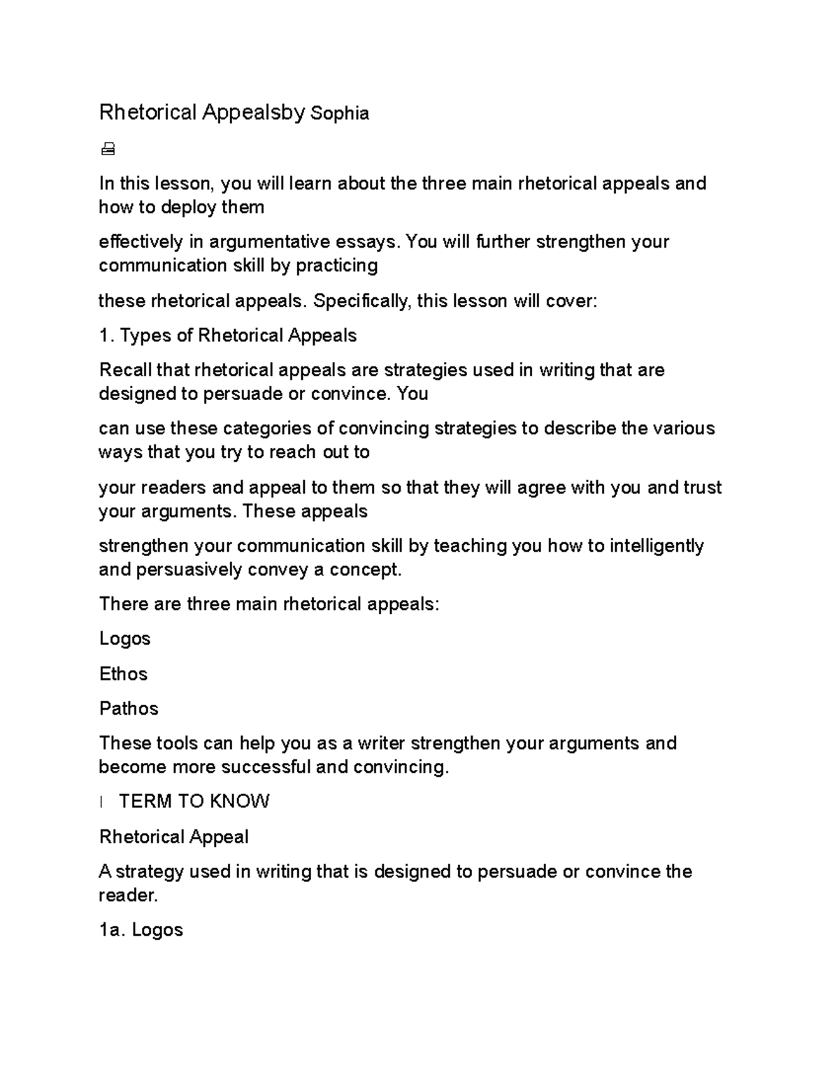 Workplace Writing IIUnit 1 3 - Rhetorical Appealsby Sophia In this ...