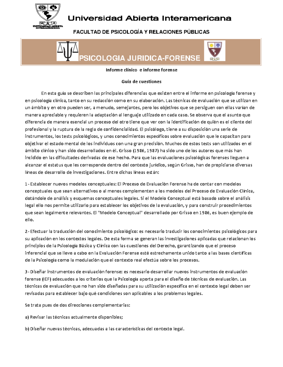 Informe clínico e informe forense - PSICOLOGIA JURIDICA-FORENSE 2014 ...