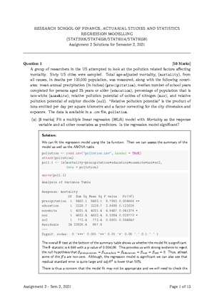 Regression Cheat Sheet - Lecture Notes About Basic Statistics And Basic ...