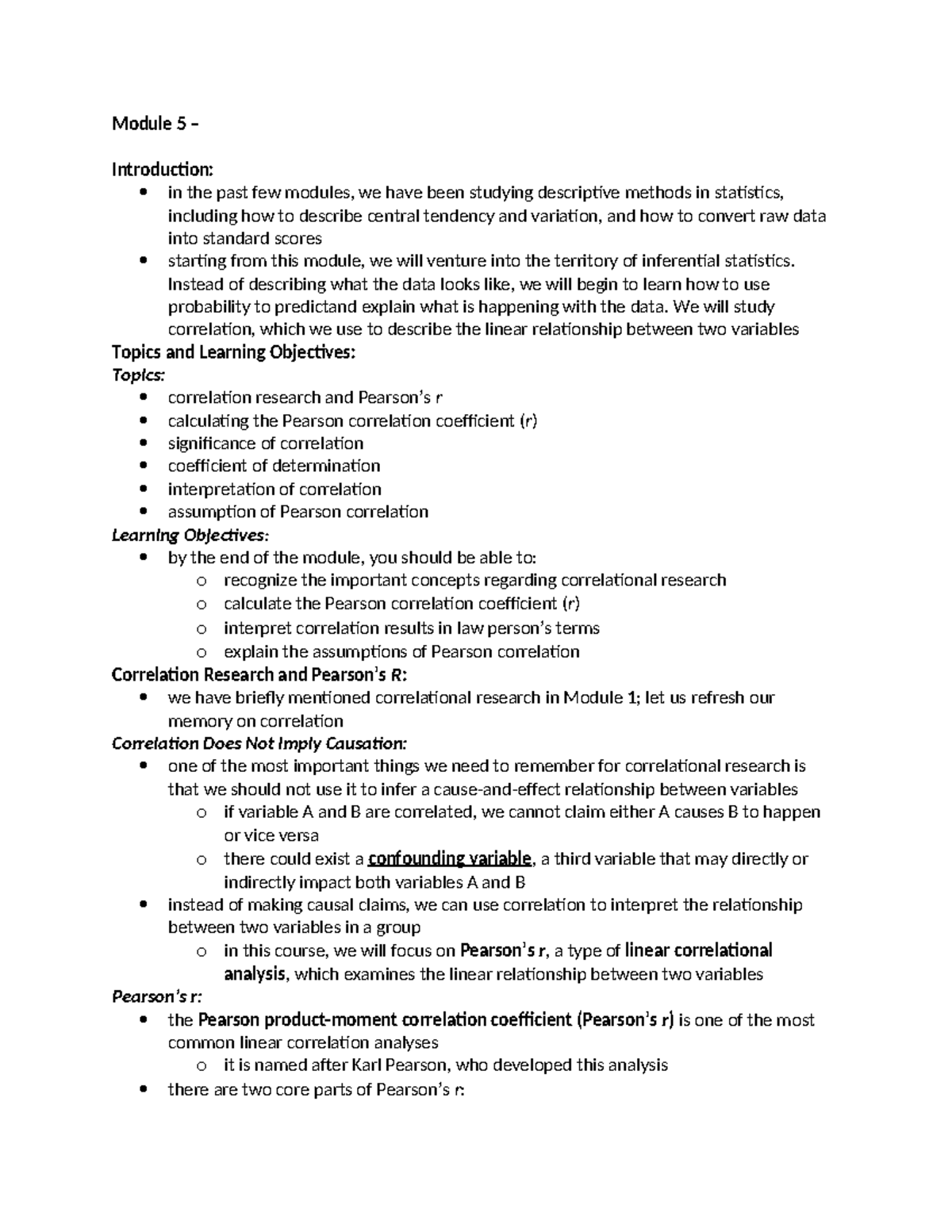Module 5 - Module 5 – Introduction: in the past few modules, we have ...