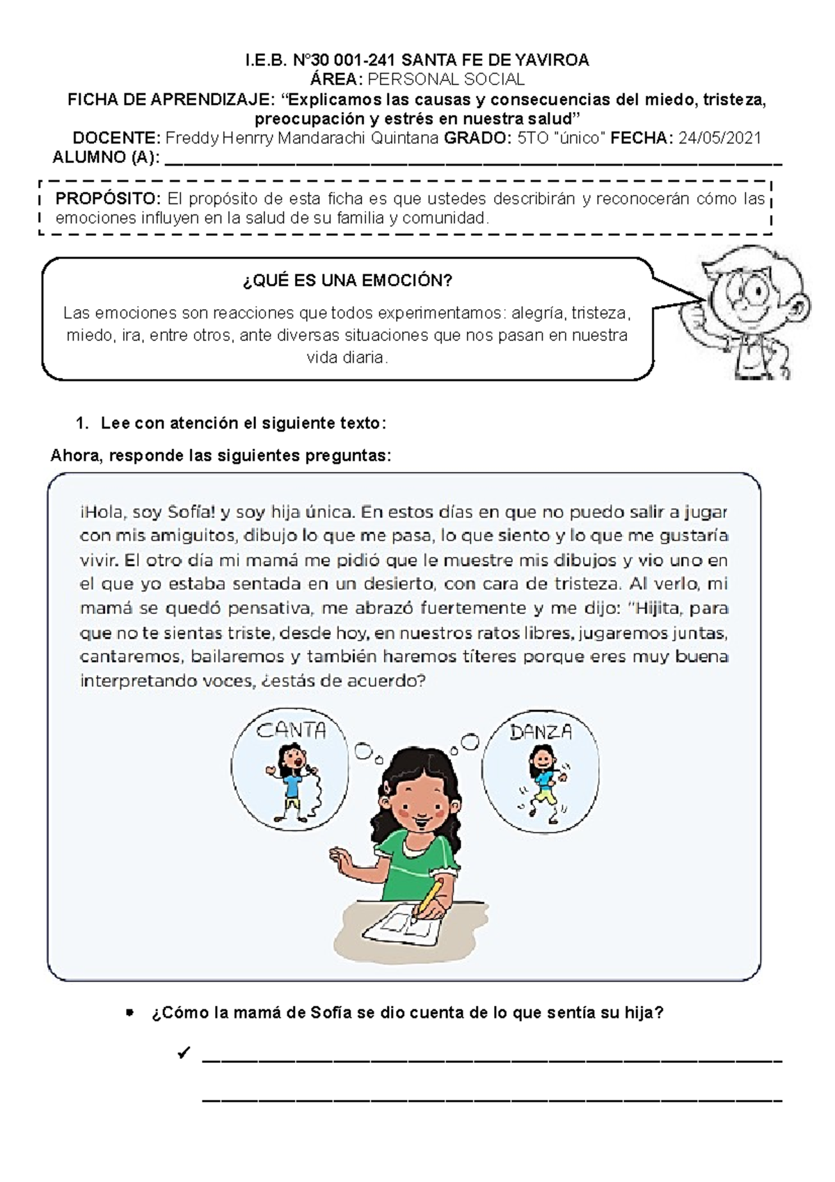 Fichas - Quinto Grado - jddn - I.E. N°30 001-241 SANTA FE DE YAVIROA ...