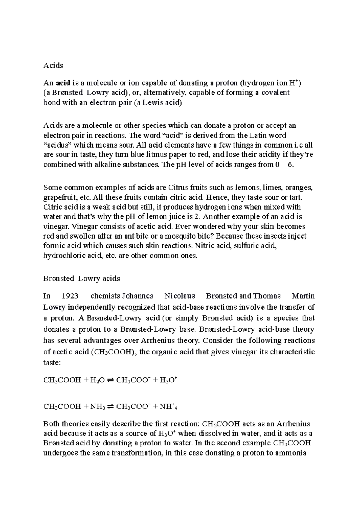 Acids - This is general chemistry course for al science students ...