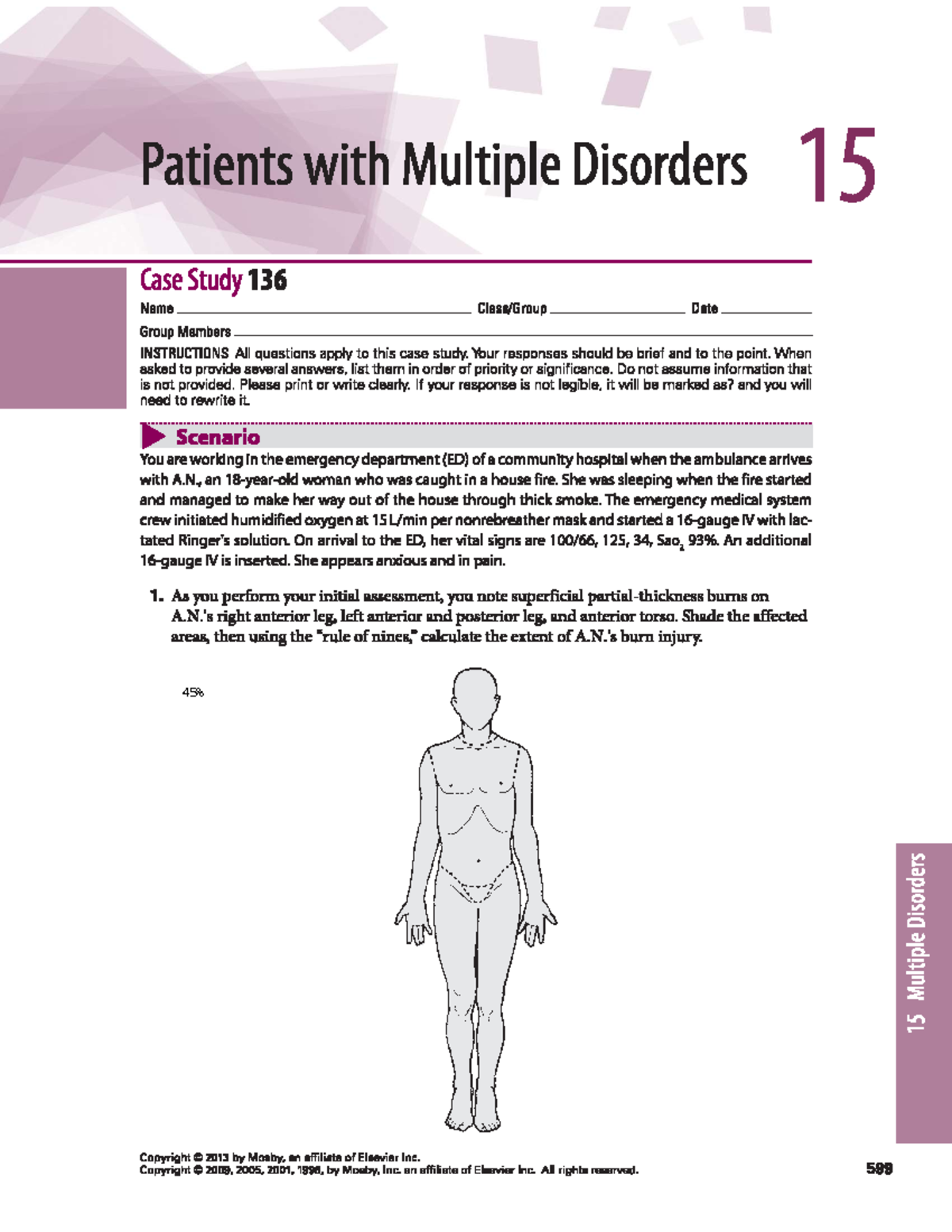 Burn Case Study - lab work - NURS 481 - Studocu