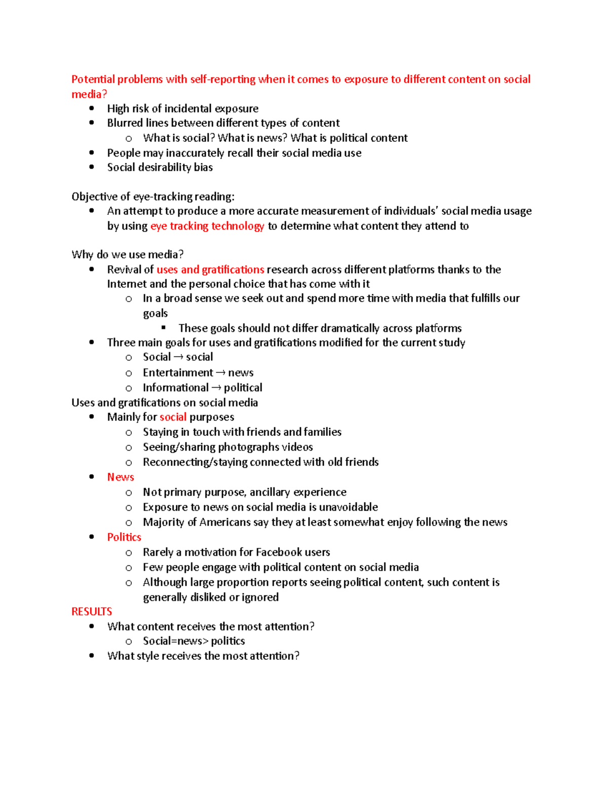 Comm 311 notes part 3 - Potential problems with self-reporting when it ...