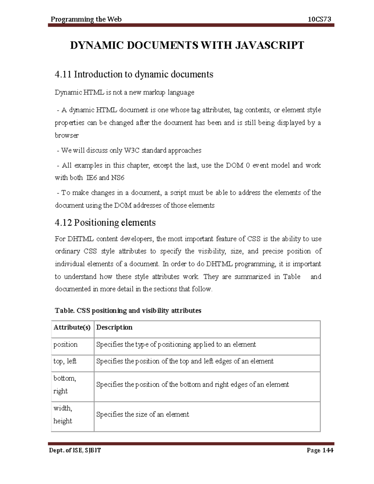The Web ( Sjbit) [10CS73]- Notes-144-154 - DYNAMI STNEMUCOD C W I HT AJ ...