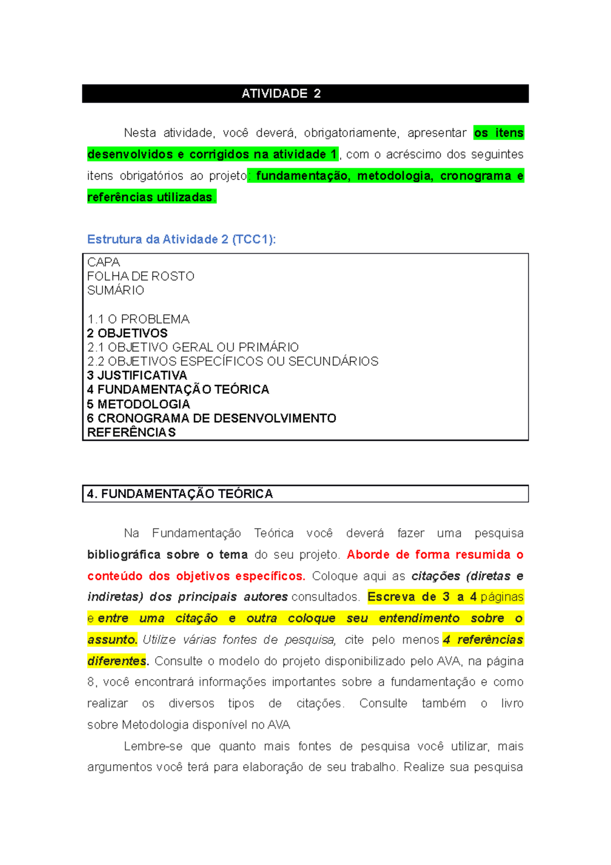 2 - Material Preparatório TCC - ATIVIDADE 2 Nesta atividade, você ...