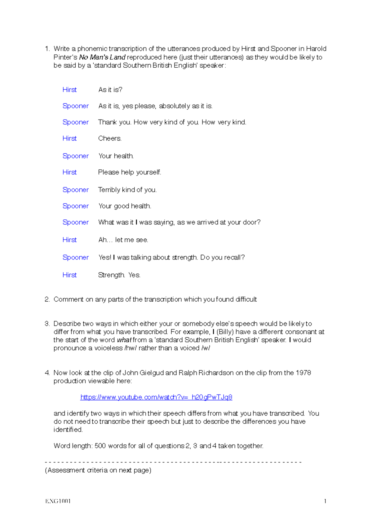Sample/practice exam November 2017, answers - 1. Write a phonemic ...