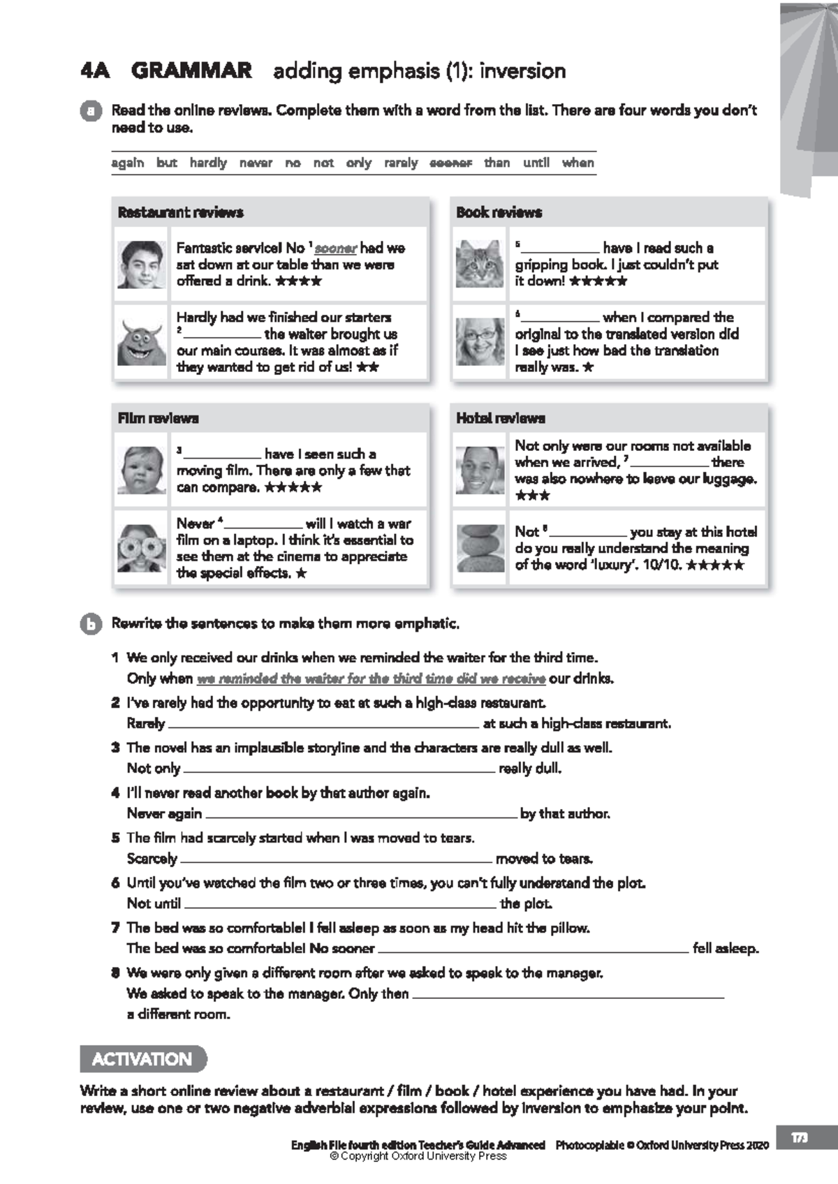 Exercises - english information - 4A GRAMMAR adding emphasis (1 ...