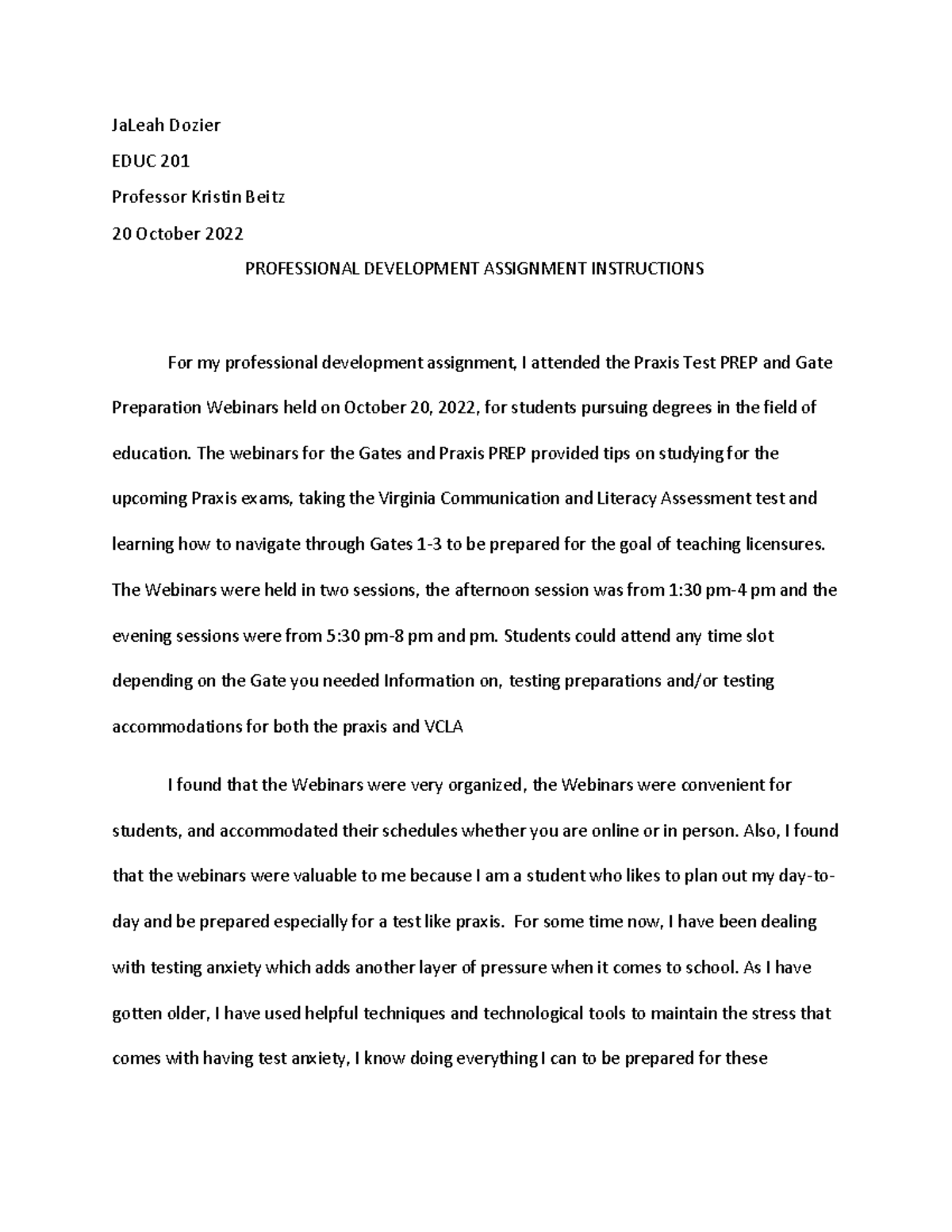 Science Article Review Professional Development Assignment at Pamela ...