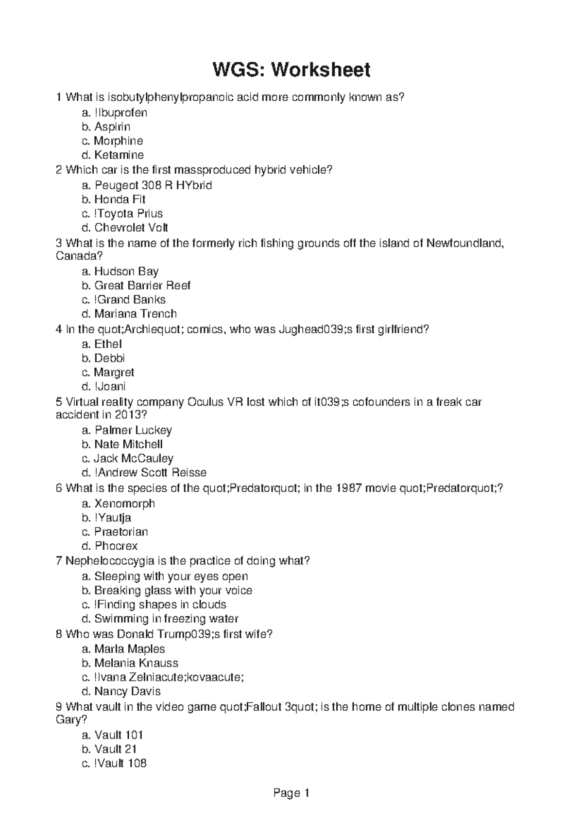 WGS154-Sheet-8 ldmfsmdlfmlsdlk pksd-[f[so[ fos[dof [ 324234312 2wwe - WGS: Worksheet 1 What is ...