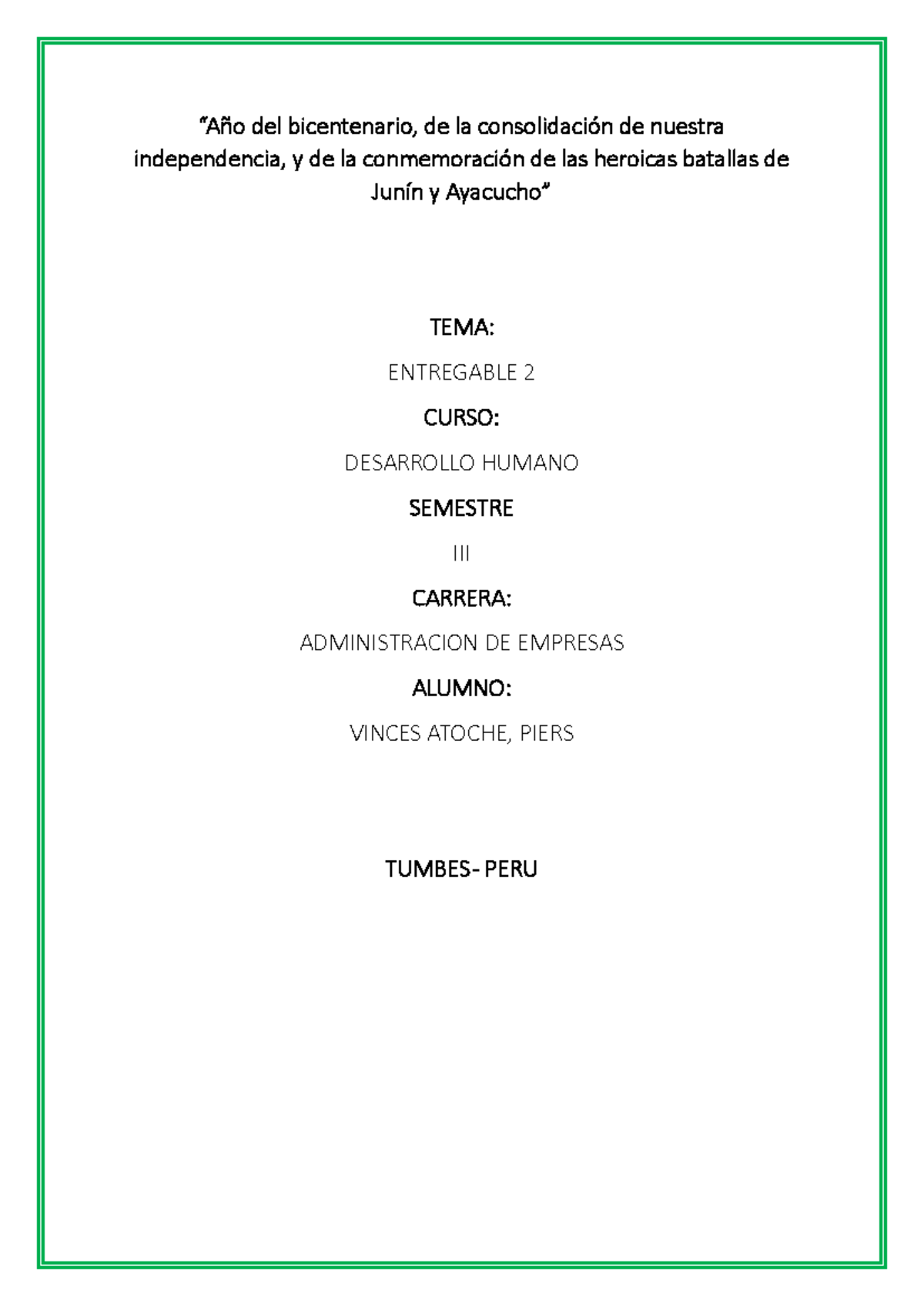 Desarrollo+humano+e2 - Desarrollo Humano - “Año del bicentenario, de la ...