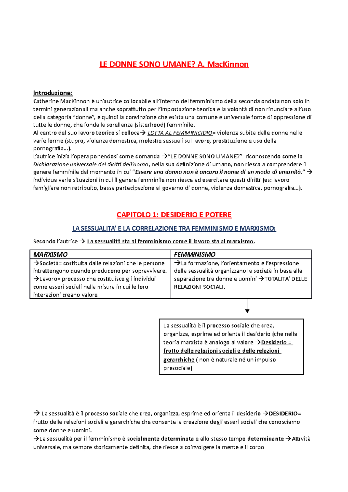 Le donne sono umane A. Mac Kinnon - LE DONNE SONO UMANE? A. MacKinnon ...