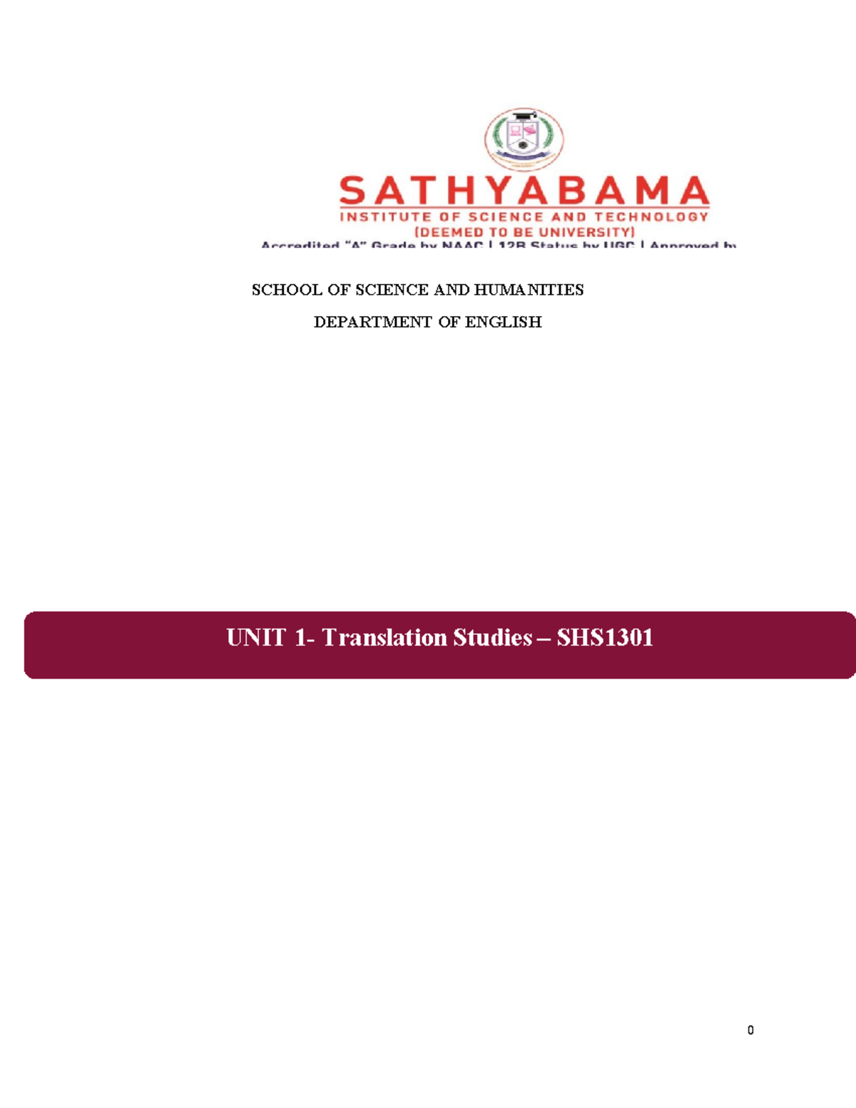 An overview of Theories of Translation - SCHOOL OF SCIENCE AND ...