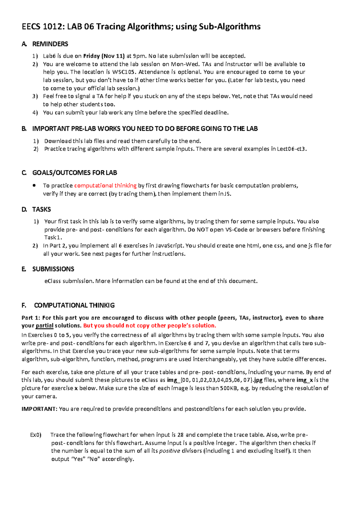 22f Lab06-ct3-converted-fix - EECS 1012: LAB 06 Tracing Algorithms; using Sub-Algorithms A ...
