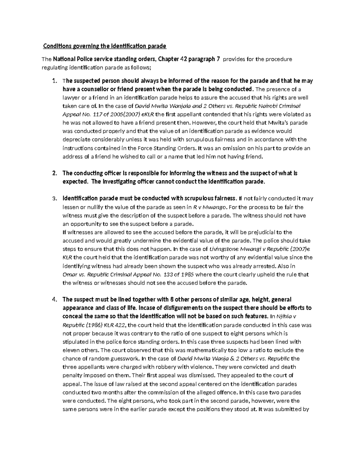 Identification parade - The presence of a lawyer or a friend in an ...