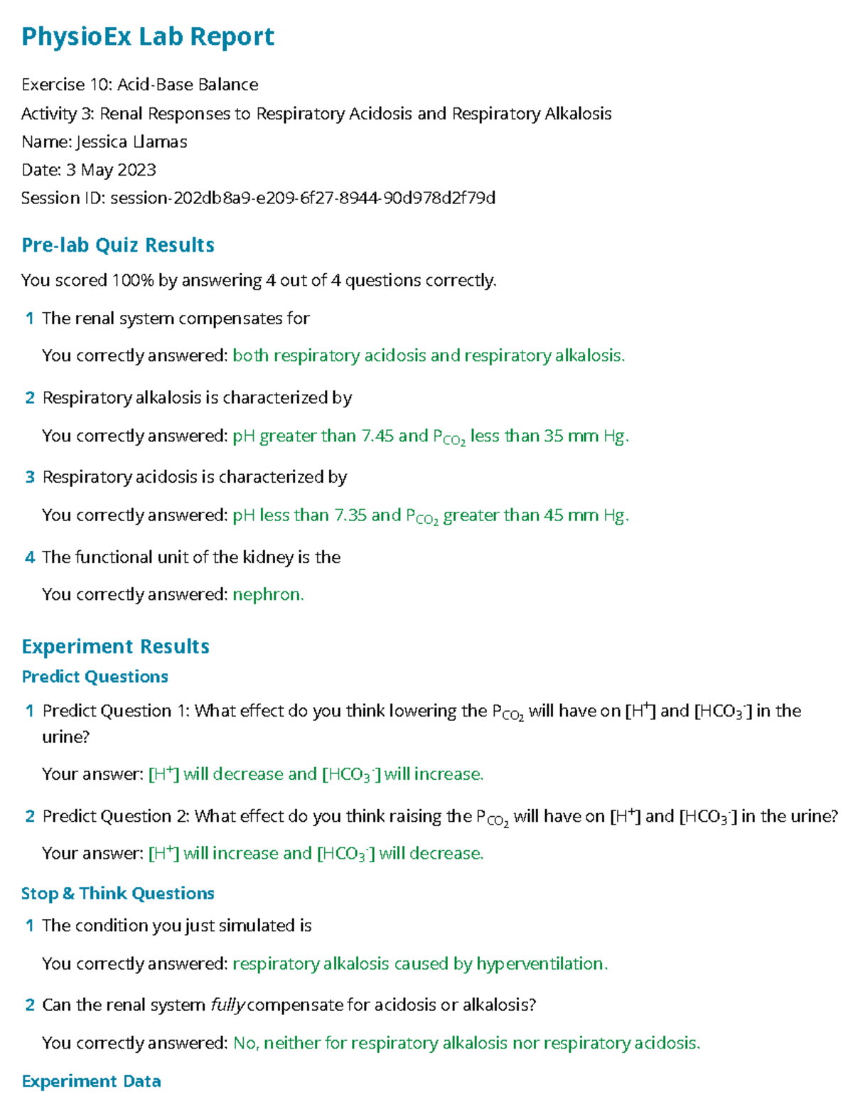 Physio Ex Exercise 10 Activity 3 - PhysioEx Lab Report Exercise 10 ...