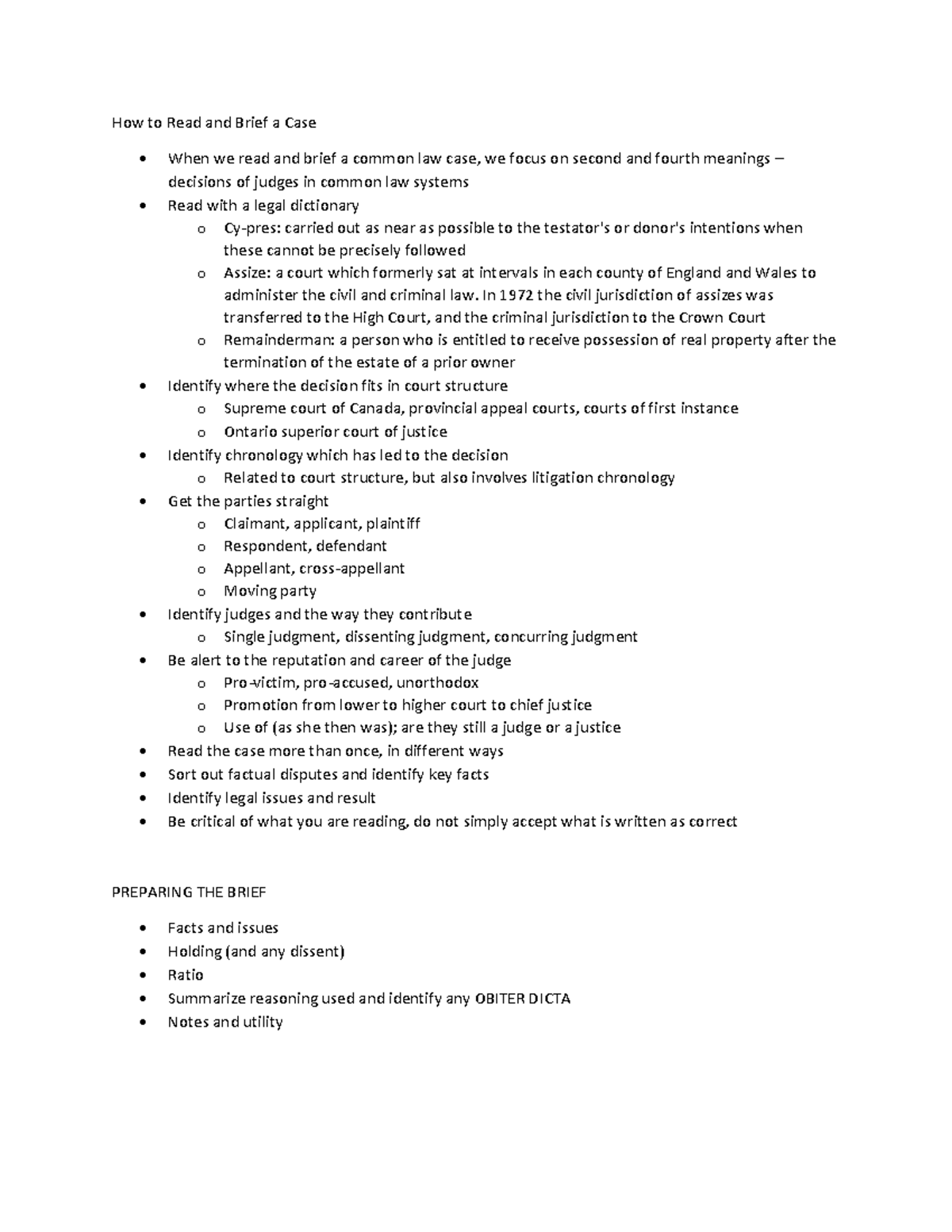 How to Read and Brief a Case - In 1972 the civil jurisdiction of ...