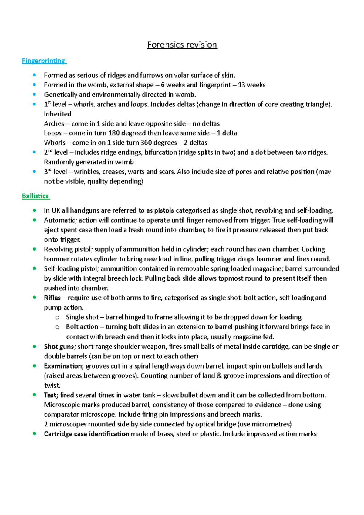 Forensic investigation summary - Forensics revision Fingerprinting ...