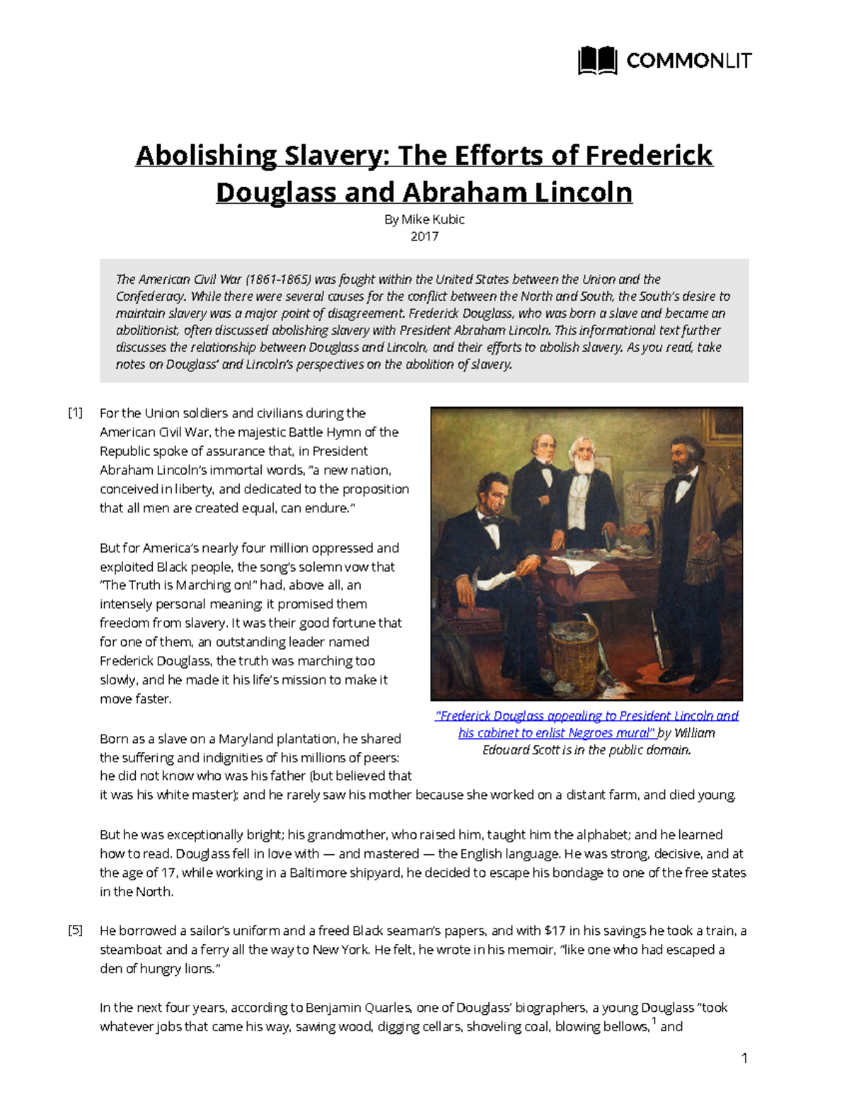 7th Week - Abolishing Slavery The Efforts of Frederick Douglass and ...