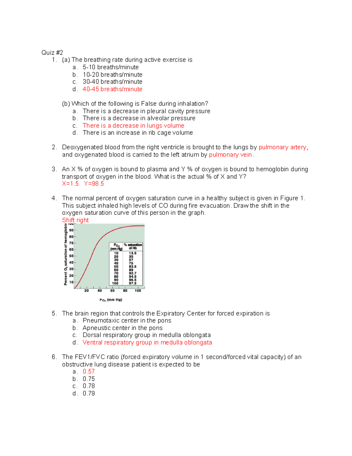 BME 650 q2 - quiz - Quiz # 1. (a) The breathing rate during active ...
