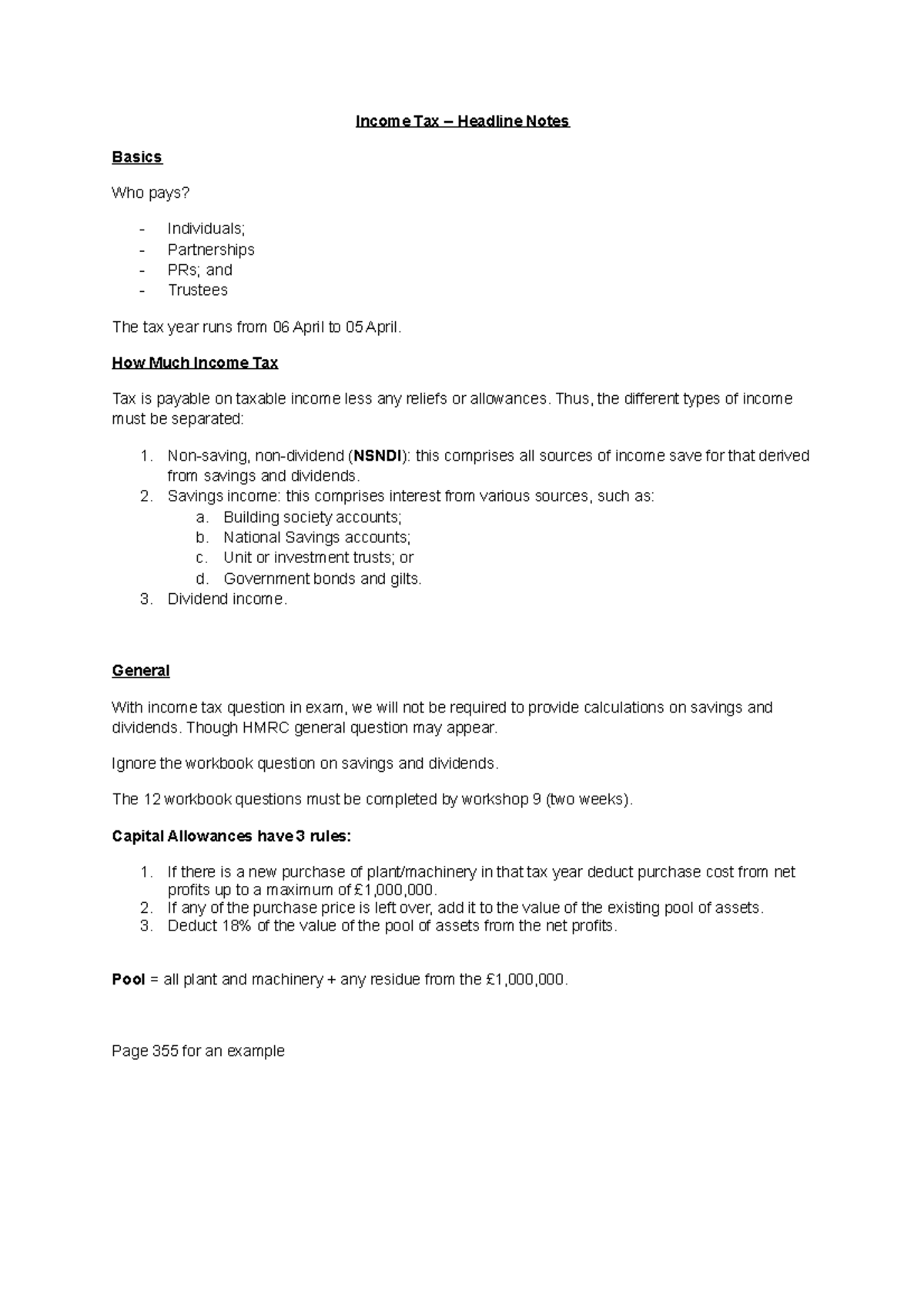 BLP - Income Tax and CGT - Headline Notes - Income Tax – Headline Notes ...