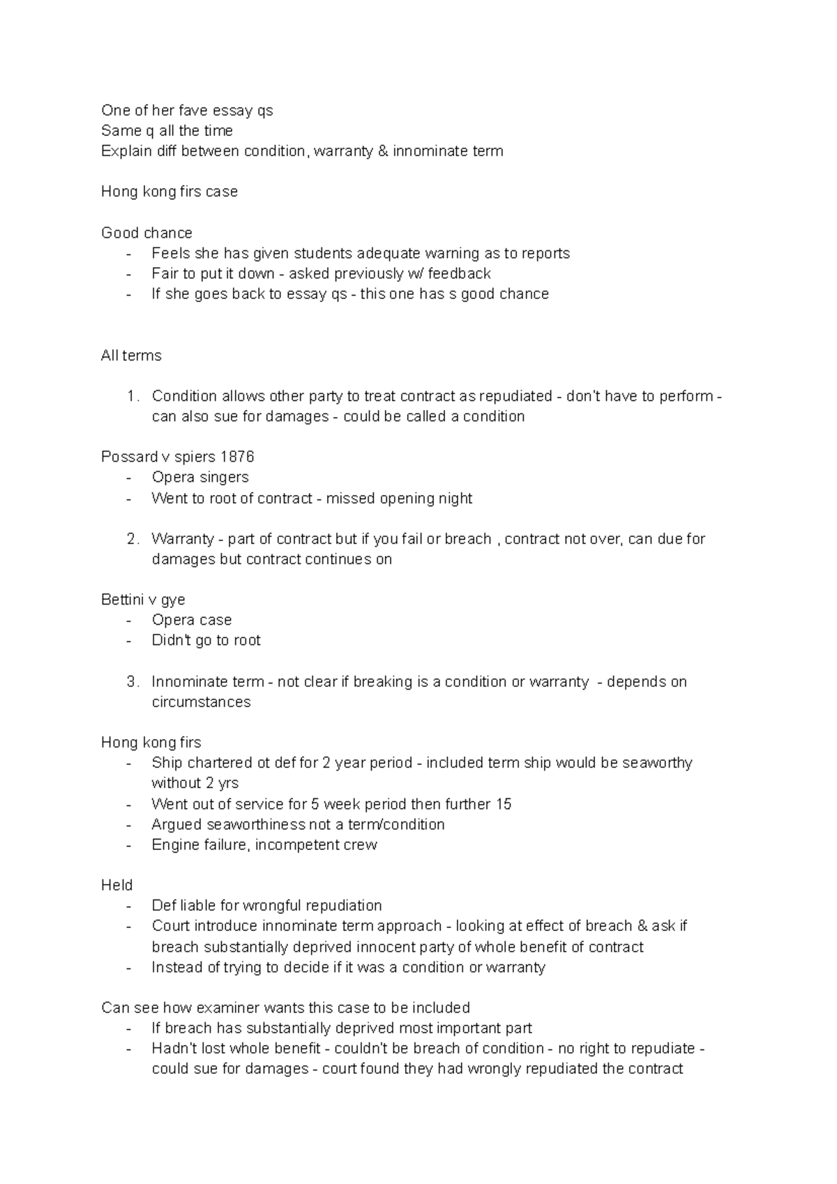 Innominate terms - Notes + sample answer - One of her fave essay qs ...