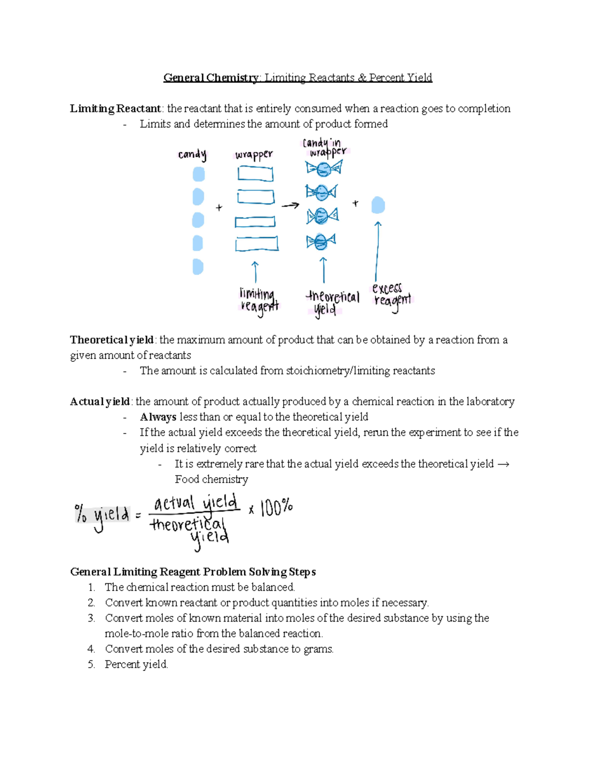 Limiting Reactants & Percent Yield - General Chemistry : Limiting ...