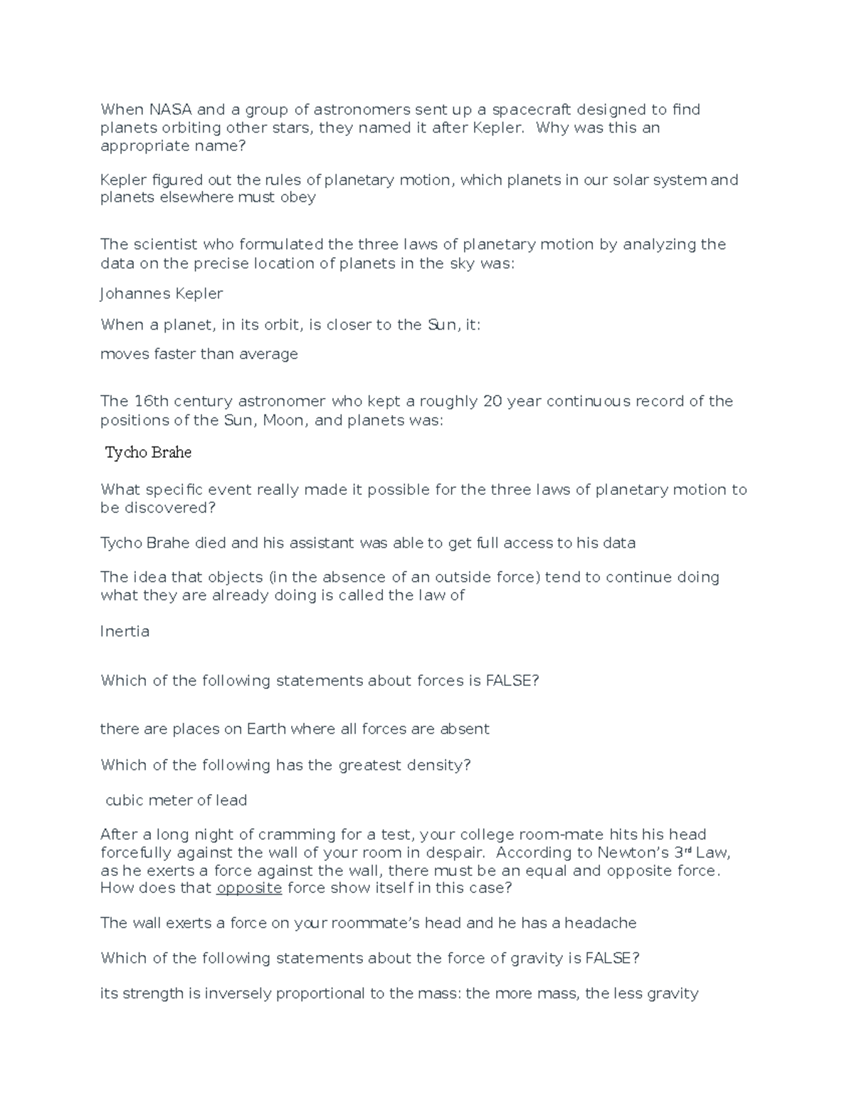 Reading assignment chapter 3 - When NASA and a group of astronomers ...