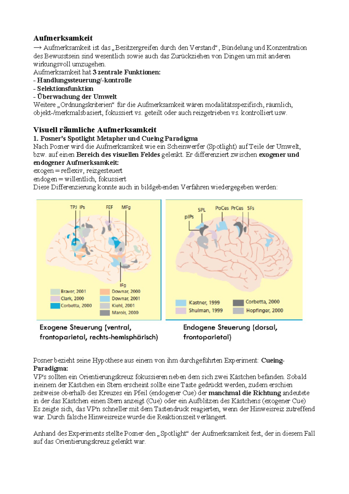 Allgemeine Psychologie Prof. Frings Sprache und Denken - Aufmerksamkeit → Aufmerksamkeit ist das ...